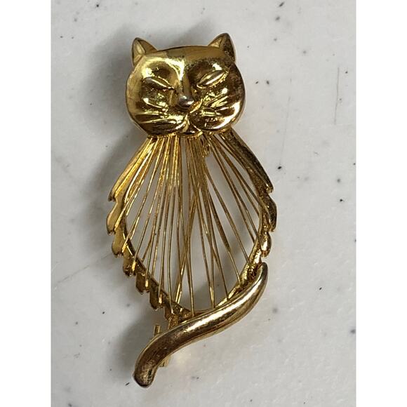 M. Jent | Jewelry | Vintage M Jent Gold Tone Cat Brooch | Poshmark